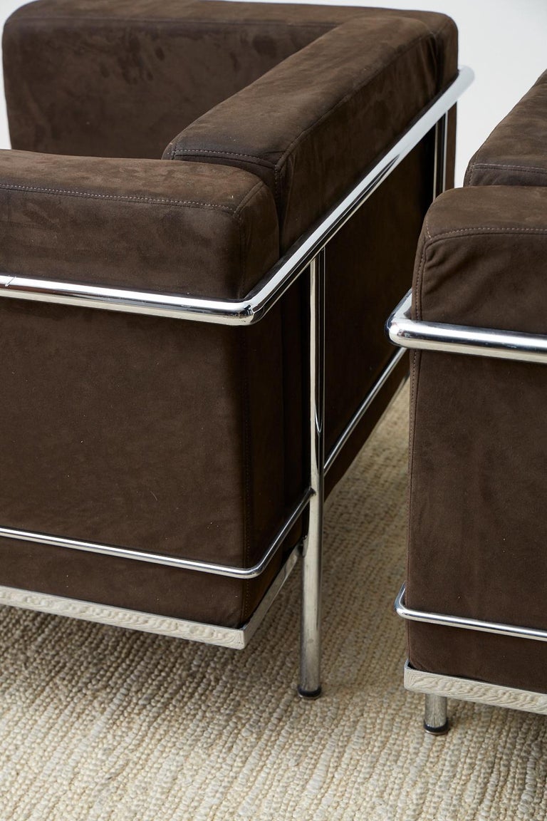 Set of Four Le Corbusier LC3 Style Lounge Chairs for Mobelaris at ...