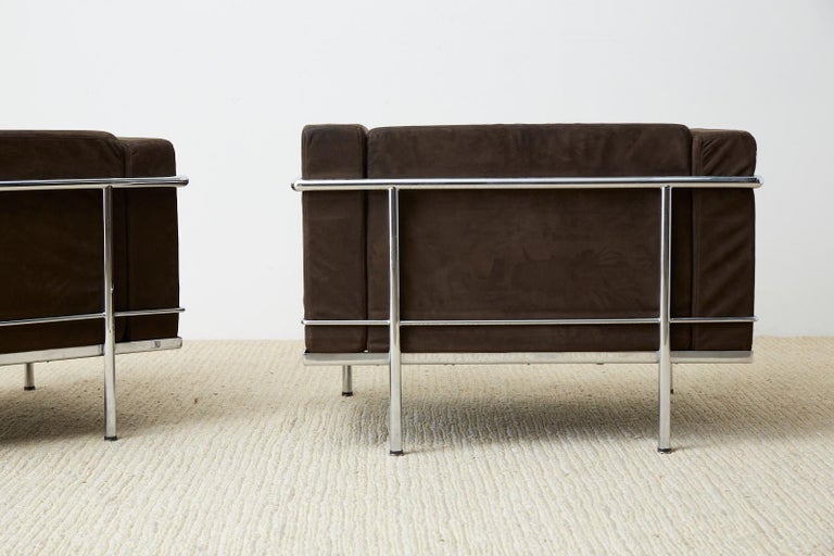 Set of Four Le Corbusier LC3 Style Lounge Chairs for Mobelaris at ...