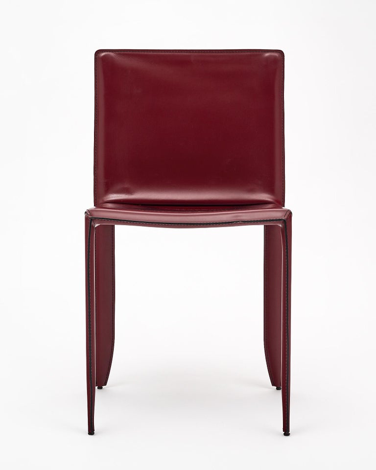 Set of Four Leather Chairs by Cattelan Italia For Sale at 1stDibs