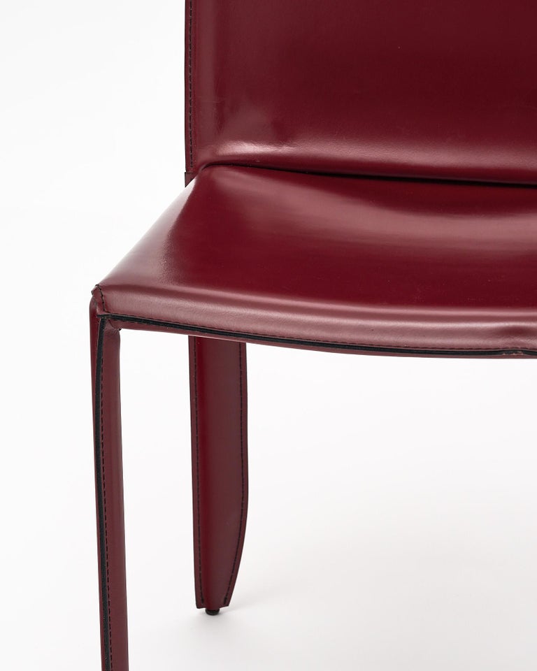 Set of Four Leather Chairs by Cattelan Italia For Sale at 1stDibs