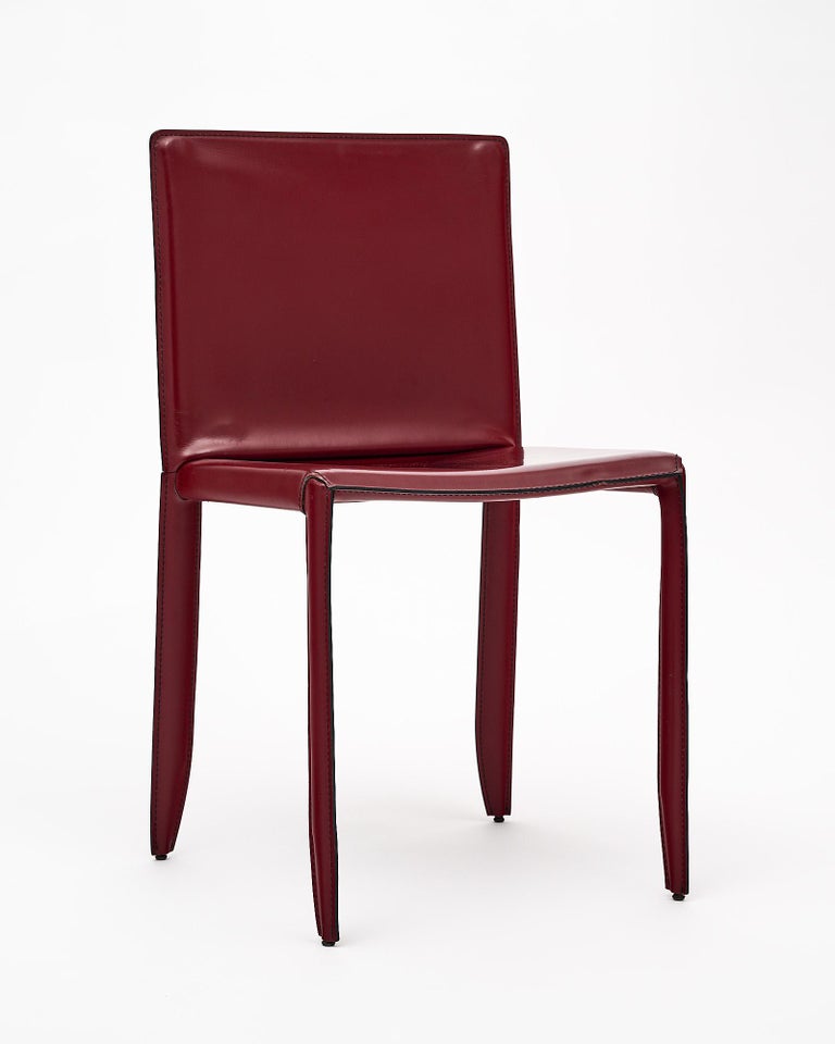 Set of Four Leather Chairs by Cattelan Italia For Sale at 1stDibs