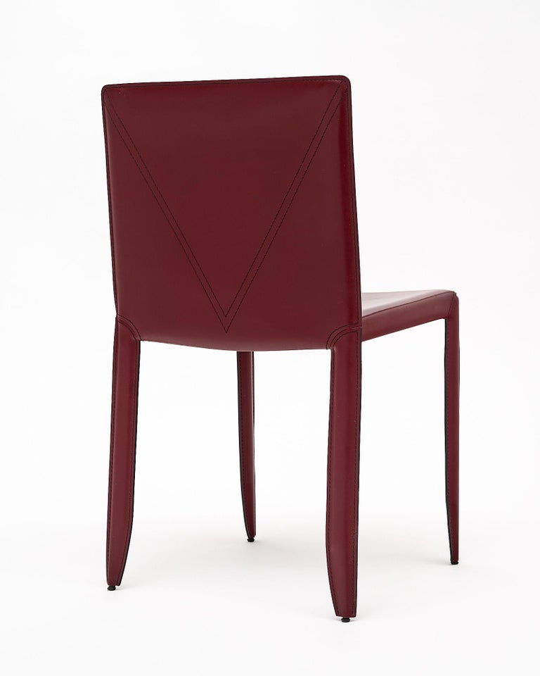 Set of Four Leather Chairs by Cattelan Italia For Sale at 1stDibs