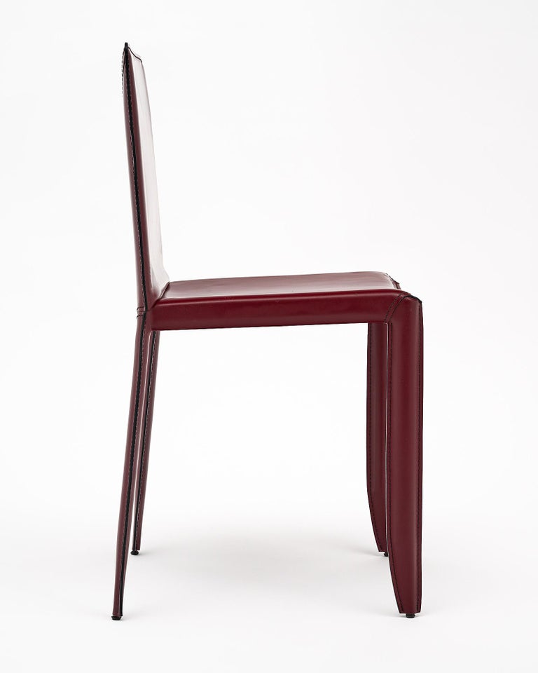 Set of Four Leather Chairs by Cattelan Italia For Sale at 1stDibs