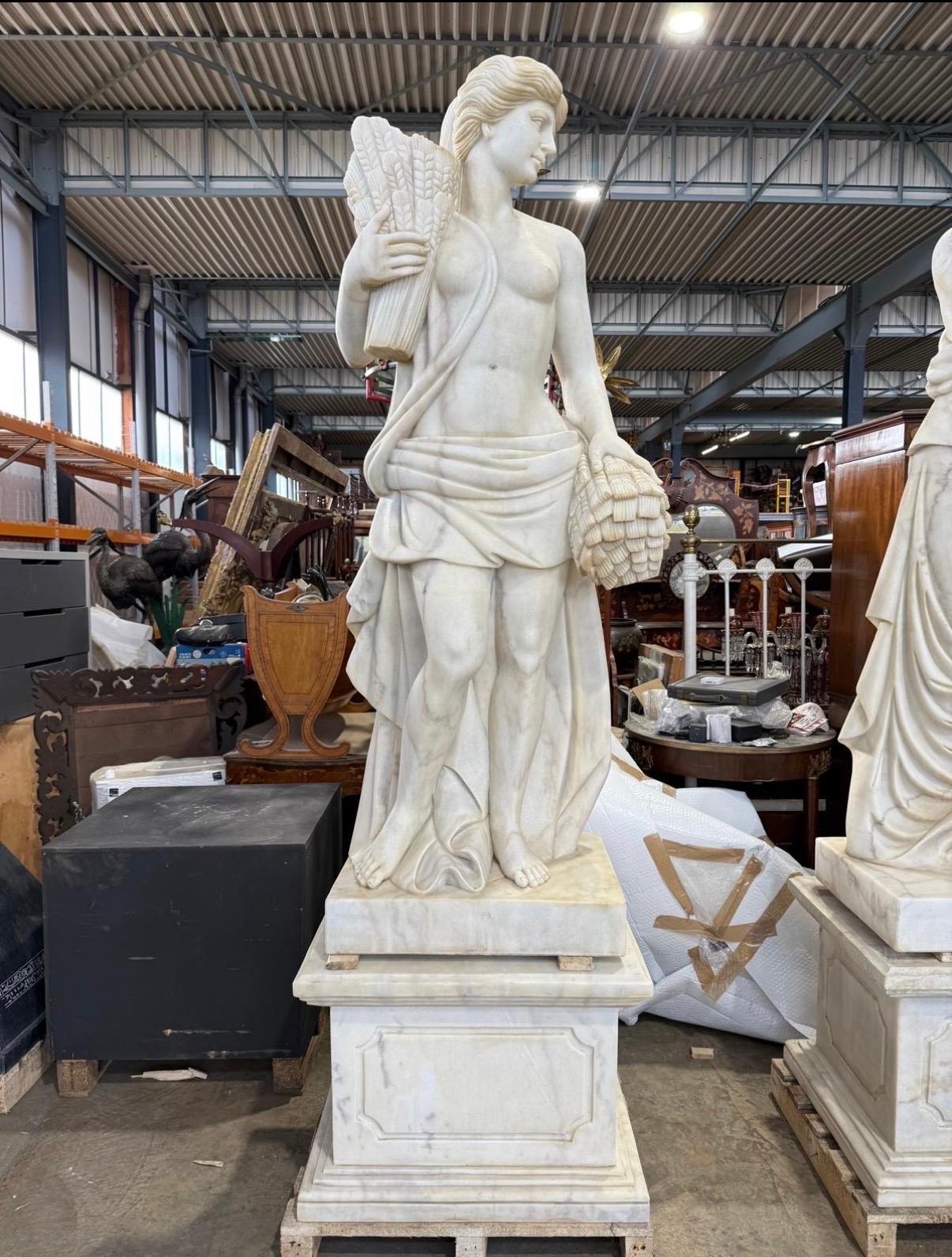 Set of Four Life-Size Marble Figures, Four Seasons, Late 20th Century ...