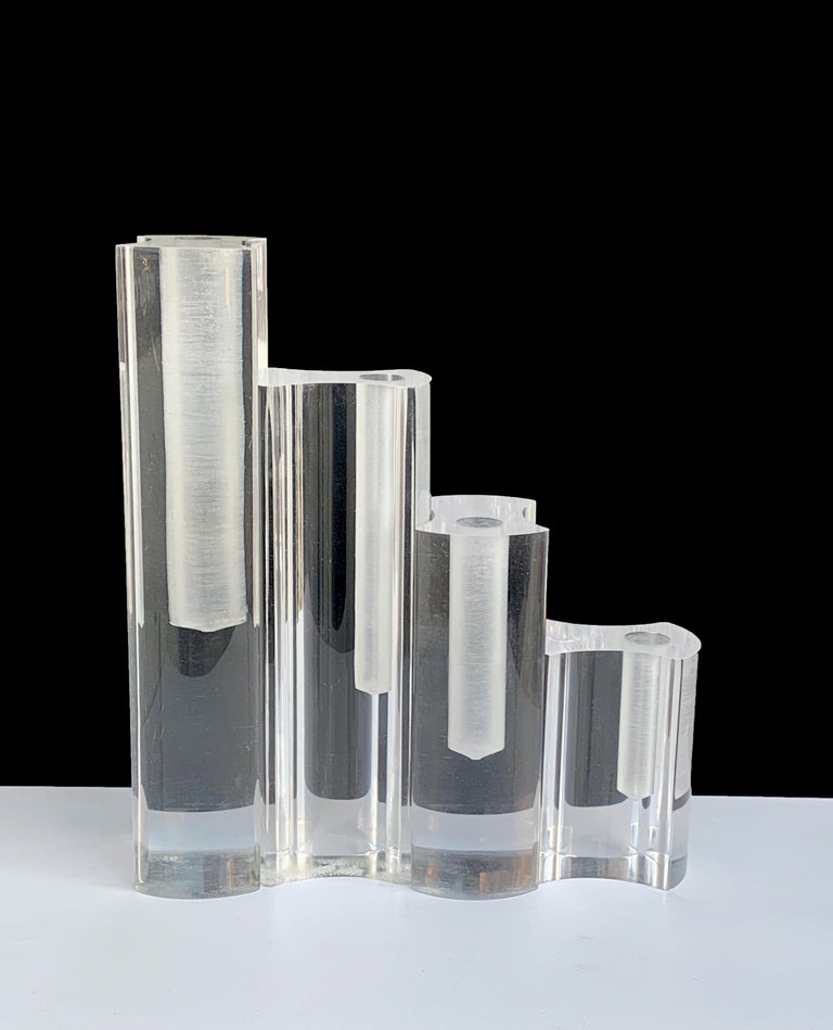 Set of Four Lucite Vases by Guzzini, Italy, 1970s Mid-Century Modern at ...