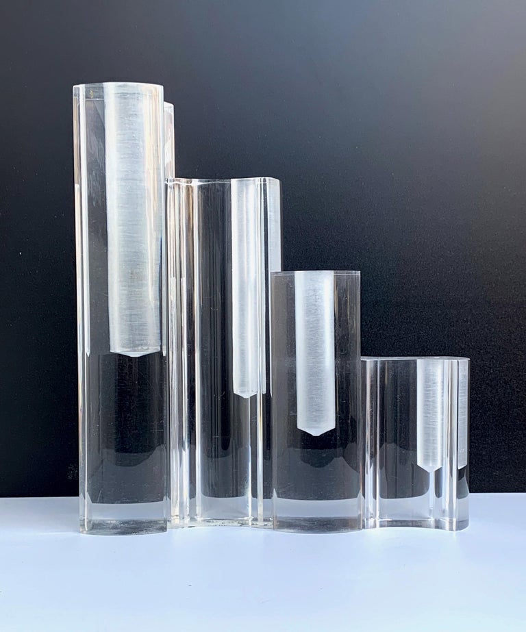 Set of Four Lucite Vases by Guzzini, Italy, 1970s Mid-Century Modern at ...