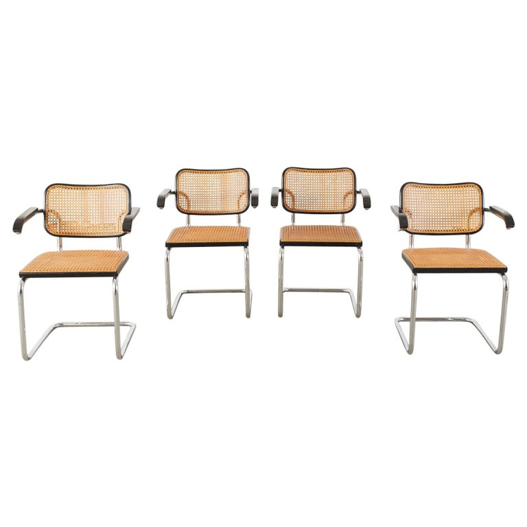 Satz von vier Cesca B32 Rohrsesseln von Marcel Breuer bei 1stDibs