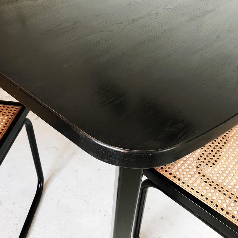 Set of Four Marcel Breuer Cesca Chairs and Extendable Dining Table Made ...