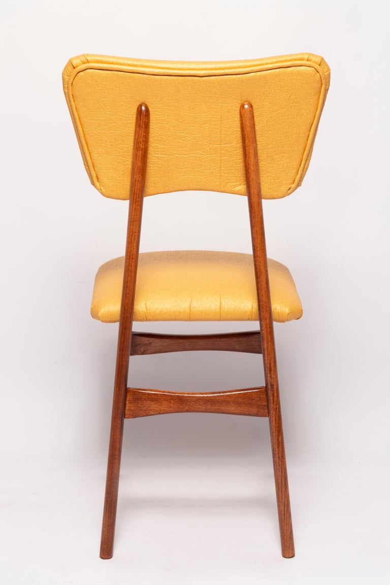 Set of Four Mid Century Butterfly Dining Chairs, Pineapple Leather ...