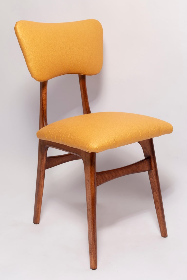 Set of Four Mid Century Butterfly Dining Chairs, Pineapple Leather ...