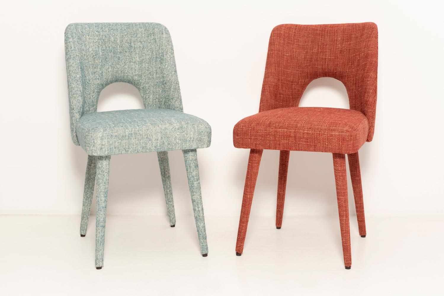 Set of Four Mid Century Shell Chairs Mixed Chairs, fabrics by Pierre ...