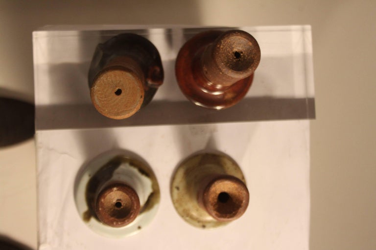 Set of Four Midcentury Studio Pottery Stoneware Candlesticks by Byron ...