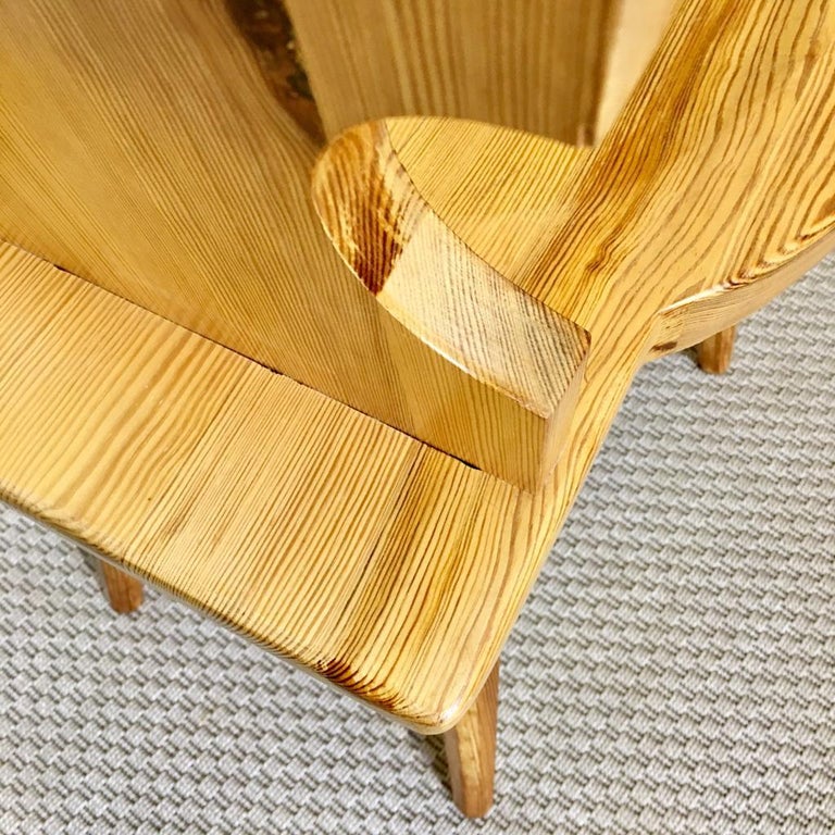 Set of Four Midcentury Swedish Pine Chairs For Sale at 1stDibs