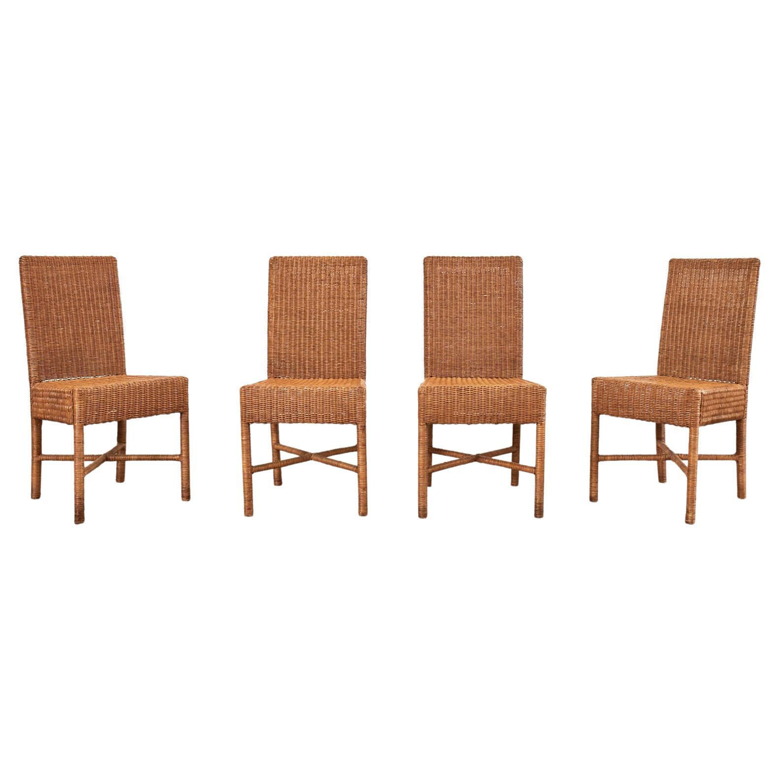 Set of Twenty-Four Organic Modern Woven Rattan Dining Chairs For Sale ...