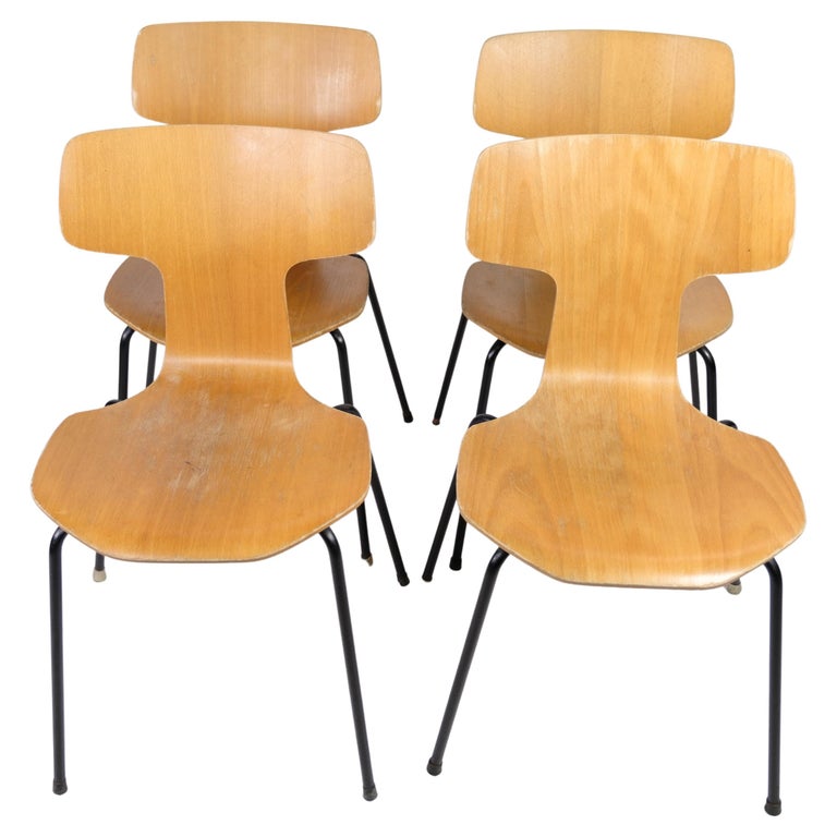 Set of Four, Model 3103, 'T-Chair', by Arne Jacobsen 1902-1971, Oak ...