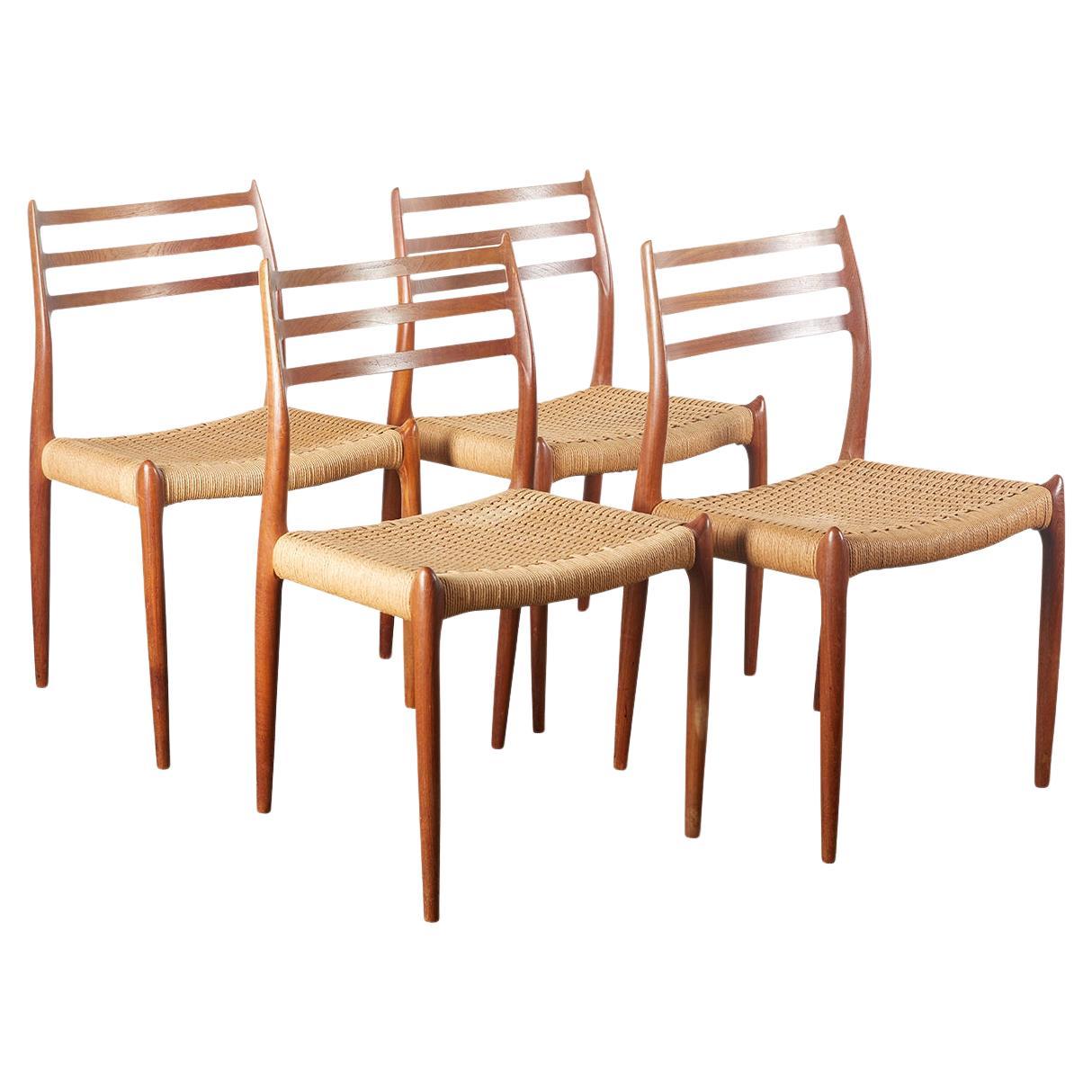 Set of Four Dining Chairs in Style of Niels O. Møller at 1stDibs