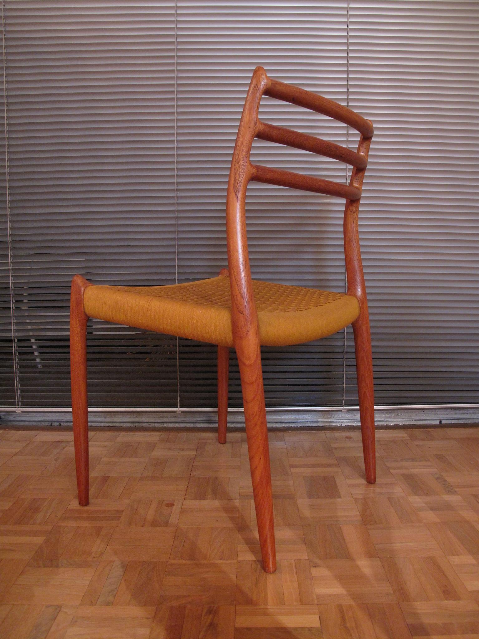 Set of Four Niels Moller Model 78 Teak Chairs with Original Wool Cord ...