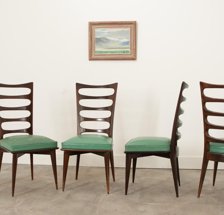 Set of Four of Vintage Gaston Poisson Dining Chairs For Sale at 1stDibs
