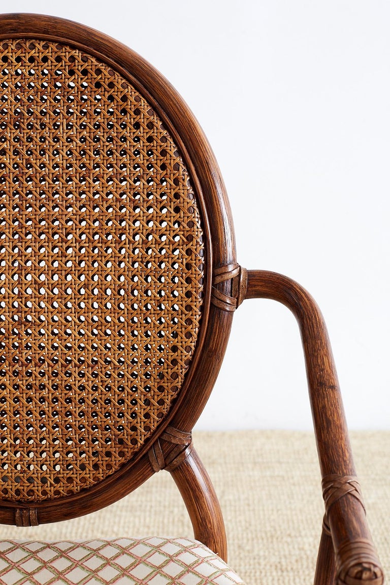 Set of Four Organic Modern Rattan Armchairs by McGuire at 1stDibs