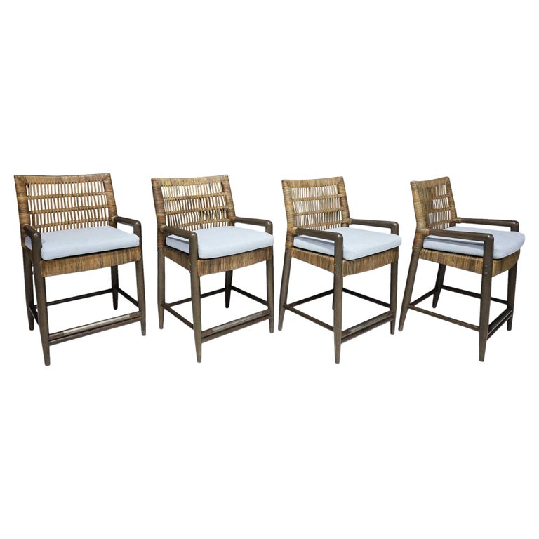 Set of Four Palacek "Navarro" Counter Height Bar Stools at 1stDibs
