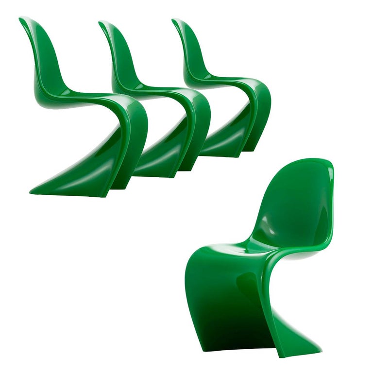Set of Four Panton Chairs Classic Designed by Verner Panton For Sale at ...