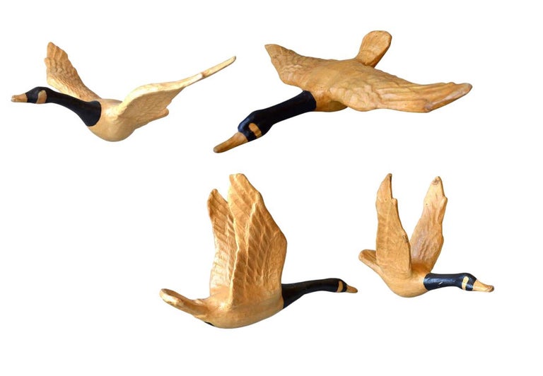 Set of Four Papier Mâché Geese For Sale at 1stDibs