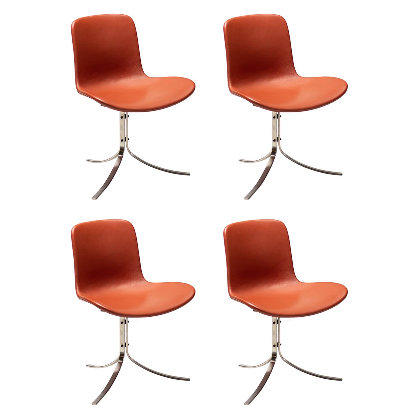Set of Four Poul Kjærholm for E. Kold Christiansen PK11 Dining Chairs ...