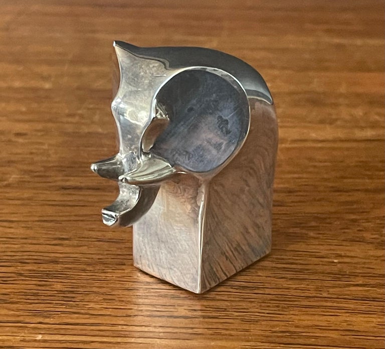 Set of Four Plated Animal Paperweights by Gunnar Cyren for Dansk For ...