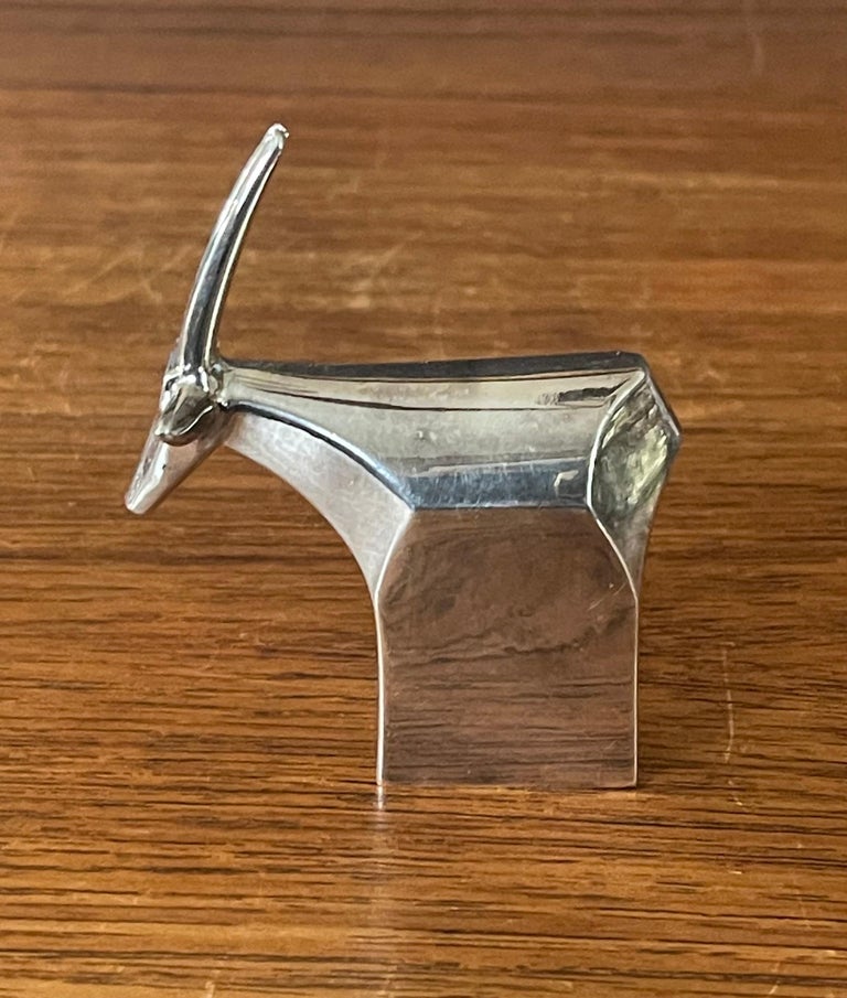 Set of Four Plated Animal Paperweights by Gunnar Cyren for Dansk For ...