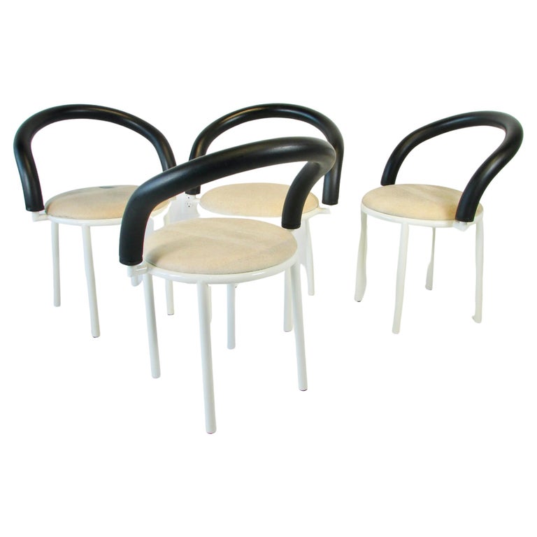 Set of Four Post Modern Memphis Era Anna Anselmi for Bieffeplast Chairs ...