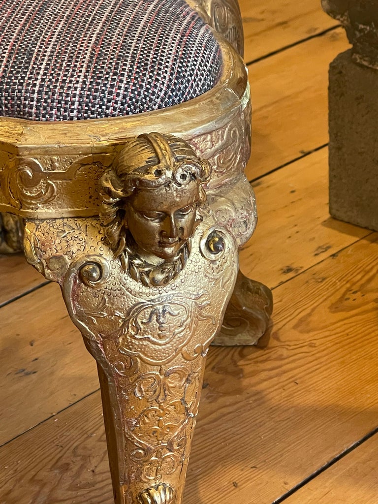 Set of Four Queen Anne Gilded Side Chairs For Sale at 1stDibs