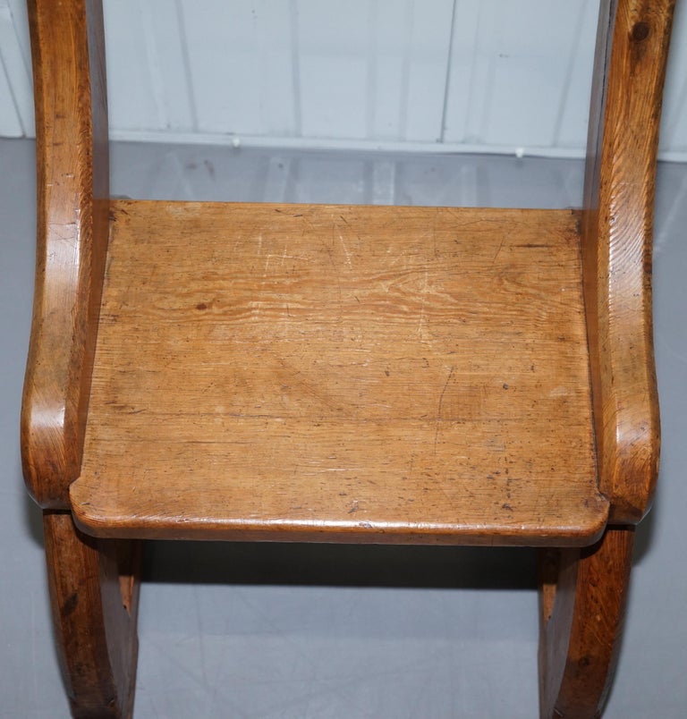 Set of Four Rare Gothic Revival Victorian circa 1840 Pine Chairs after ...