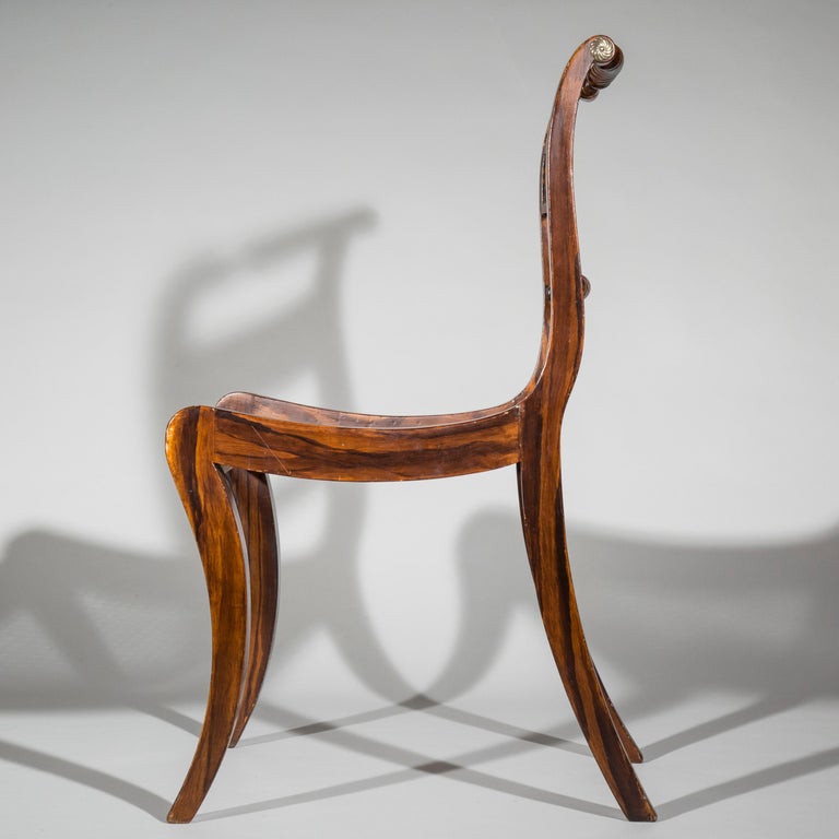 Set of Four Regency Painted Klismos Dining Chairs at 1stDibs