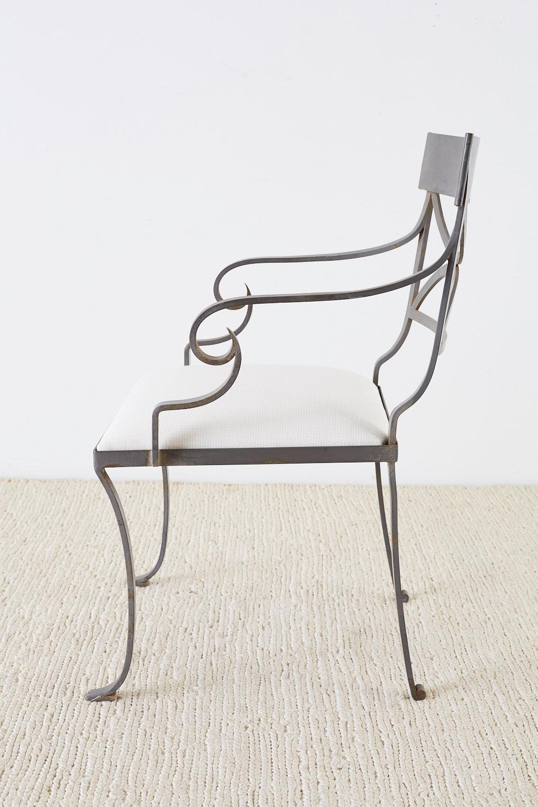 Set of Four Regency Style Iron Garden Patio Chairs at 1stDibs