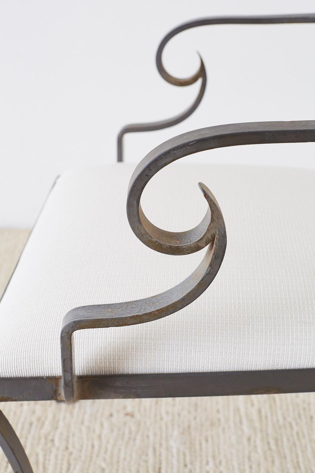 Set of Four Regency Style Iron Garden Patio Chairs at 1stDibs