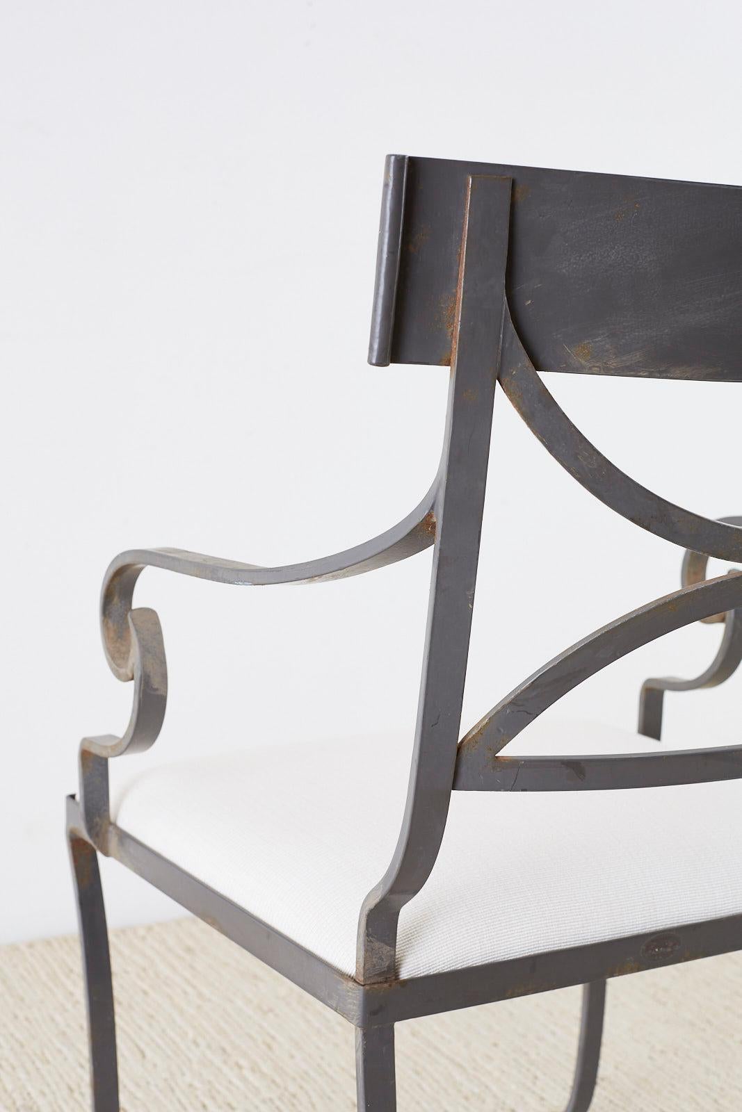 Set of Four Regency Style Iron Garden Patio Chairs at 1stDibs