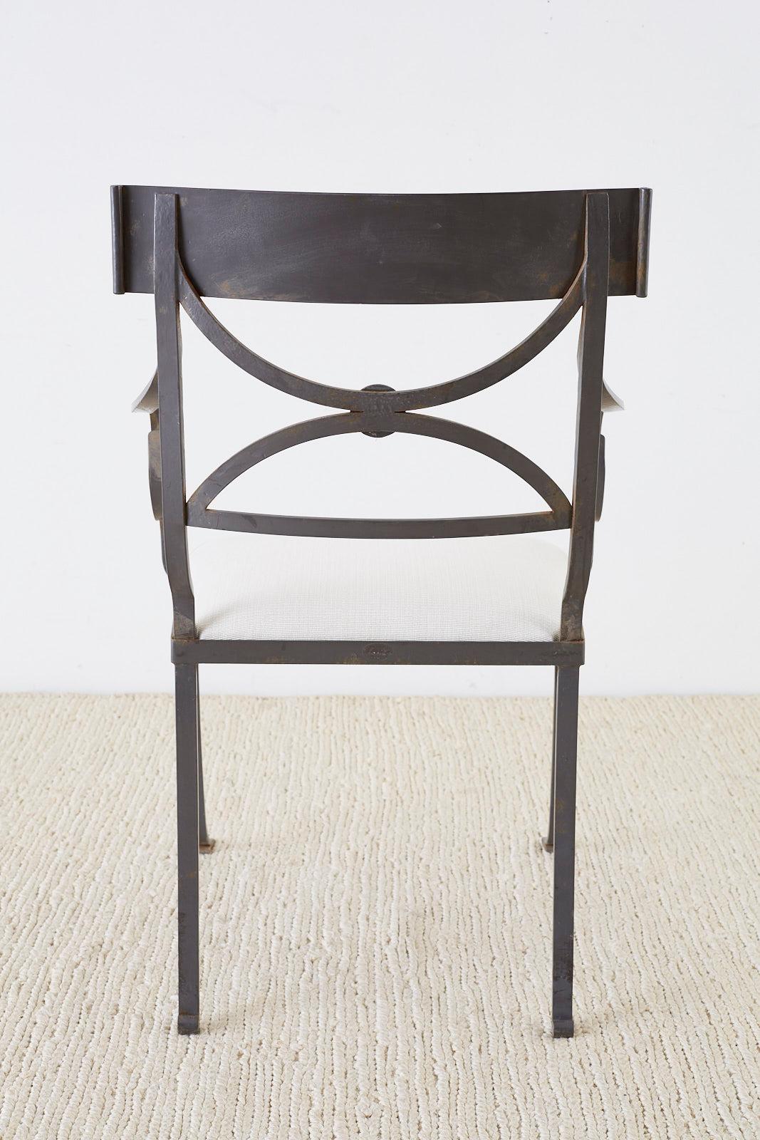 Set of Four Regency Style Iron Garden Patio Chairs at 1stDibs