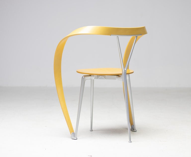 Set of Four Revers Chairs by Andrea Branzi for Cassina, Italy at 1stDibs