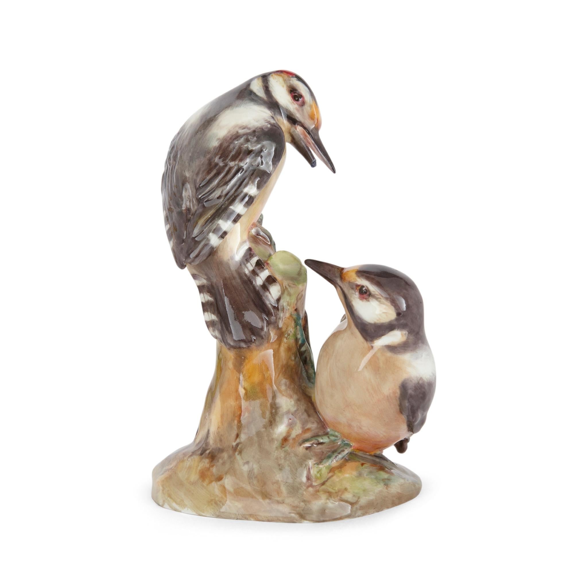 Set of Four Royal Worcester Double Bird Models For Sale at 1stDibs