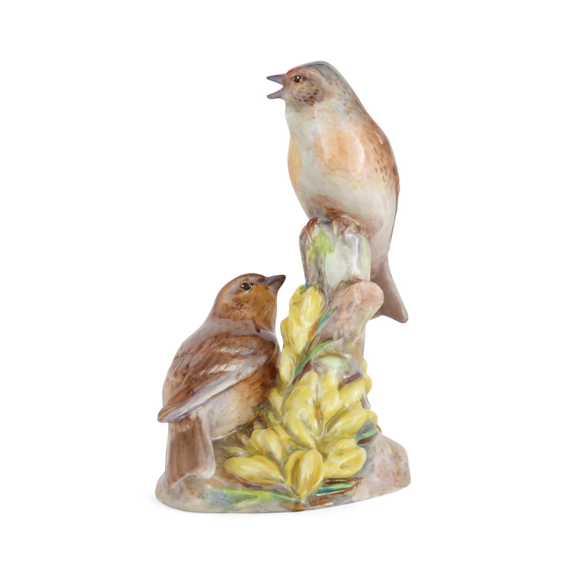 Set of Four Royal Worcester Double Bird Models For Sale at 1stDibs