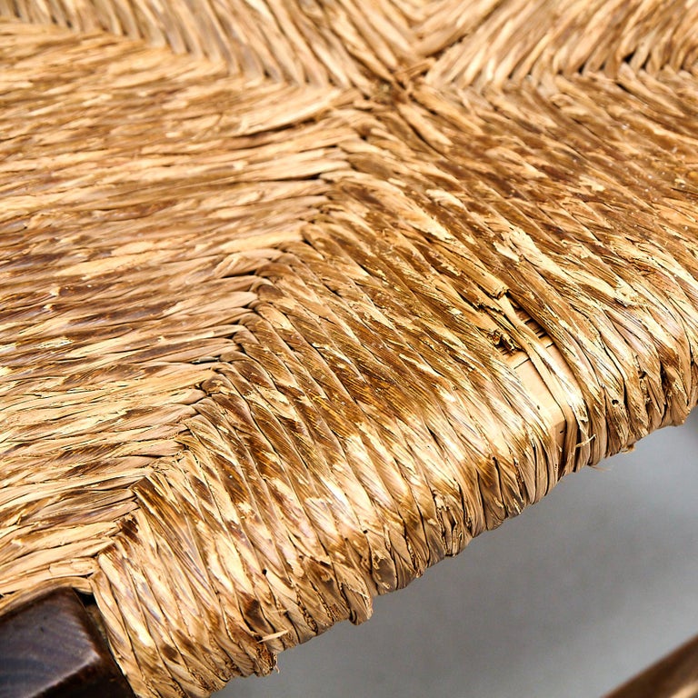 Set of Four Rustic Wood French Chairs, circa 1950 For Sale at 1stDibs