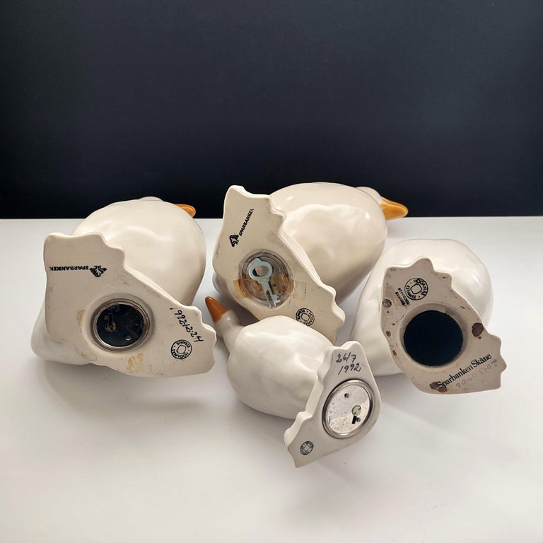 Set of Four Scandinavian Ceramic Goose Money Banks, Höganäs Keramik ...