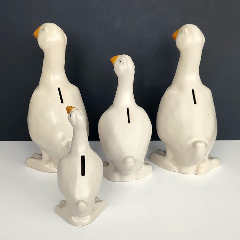Set of Four Scandinavian Ceramic Goose Money Banks, Höganäs Keramik ...