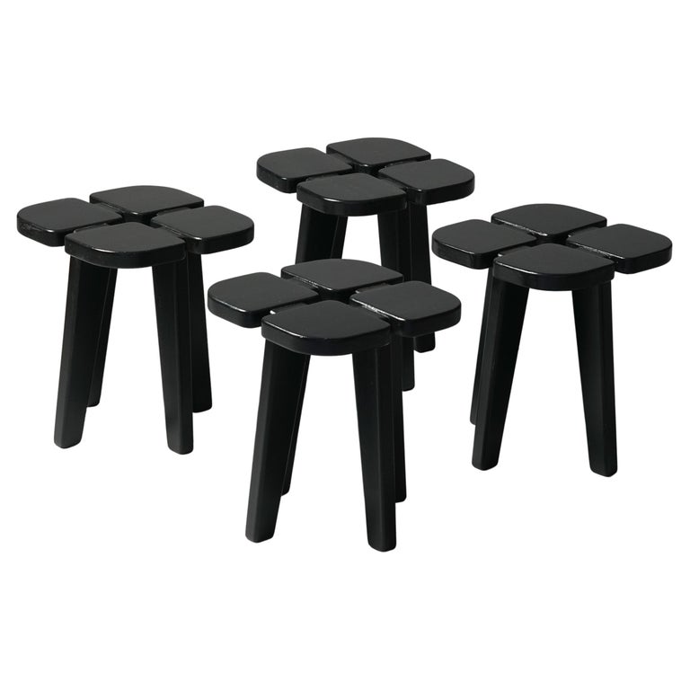Set of Four Scandinavian Modern Stools Model Apila by Rauni Peippo ...