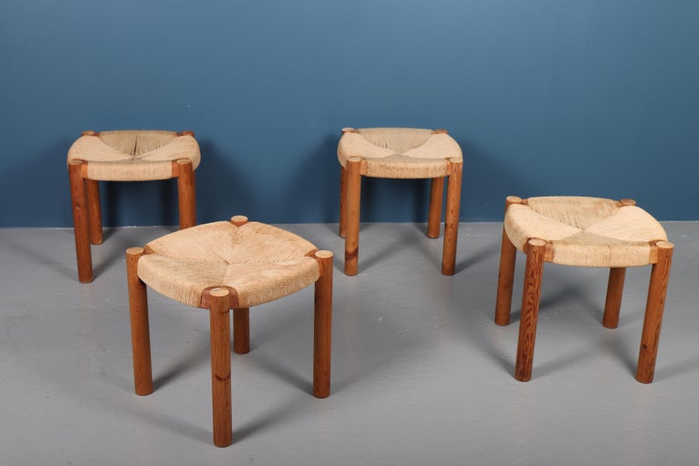 Set of Four Scandinavian Stools in Pine by Daumiller, Danish Design For ...