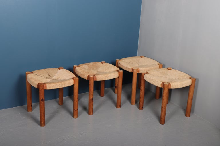 Set of Four Scandinavian Stools in Pine by Daumiller, Danish Design For ...