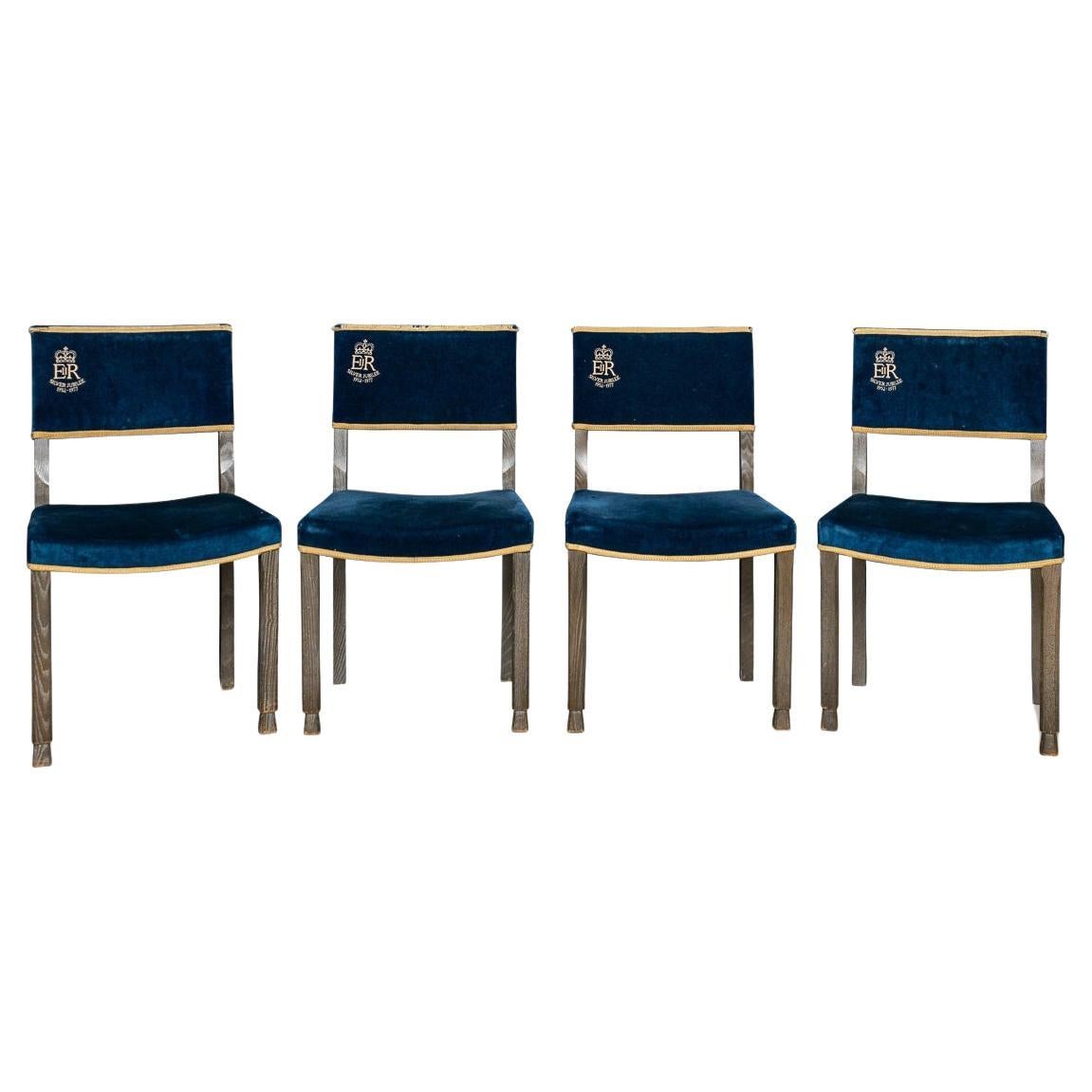 Set Of Four Silver Jubilee Commemorative Chairs By Hands Of Wycombe c ...