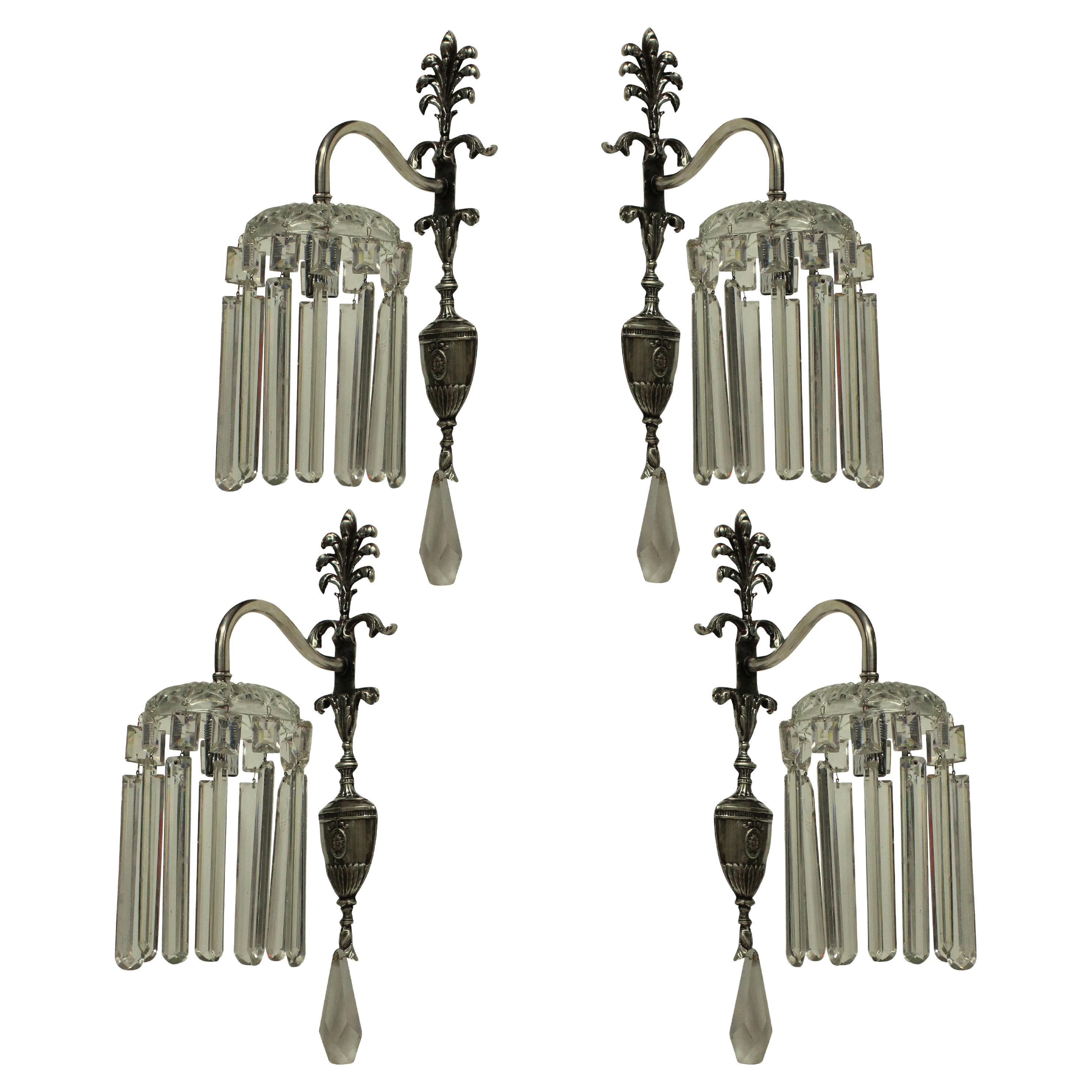 Set of Silver Plated Sconces For Sale at 1stDibs