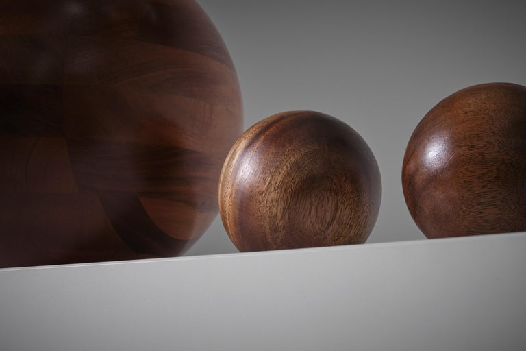 Set of Four Solid Wooden Balls, 1970s For Sale at 1stDibs