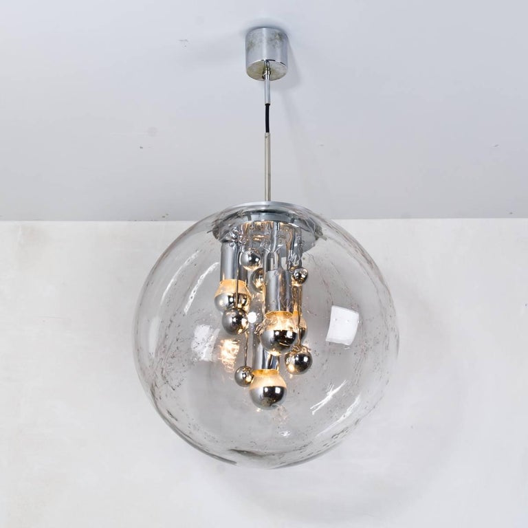 Set of Four Space Age Light Fixtures Doria, Two Pendant and Two Wall ...